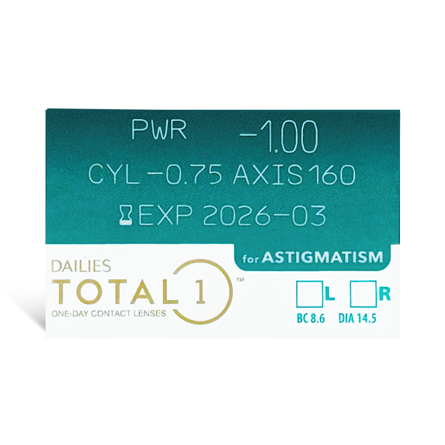 DAILIES TOTAL1 for Astigmatism 30pk - Contact Lenses from Walmart Contacts
